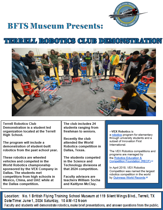 Robotics Demo Flyer | No 1 British Flying Training Museum